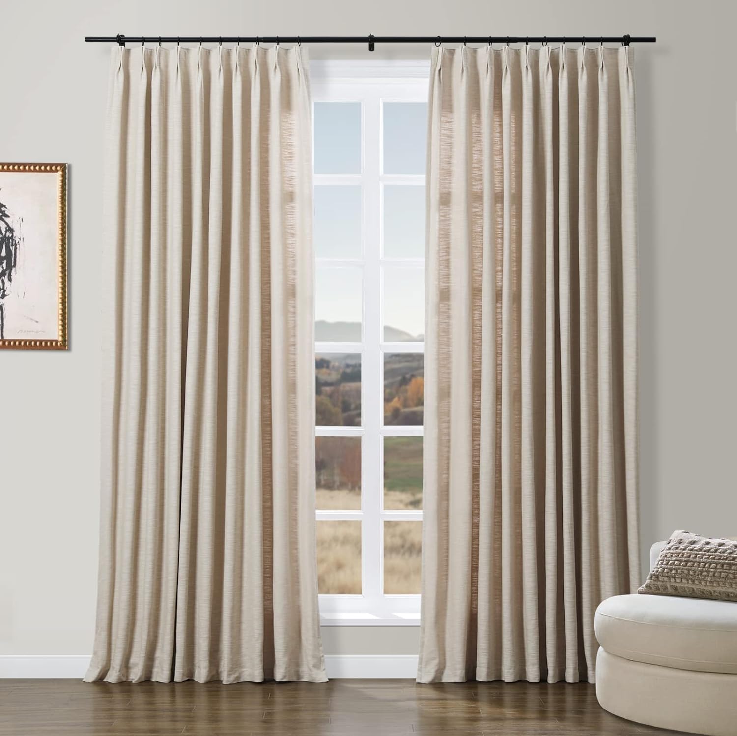 Amazon.com: ChadMade Cotton Blend Double Pinch Pleated Drape with ...