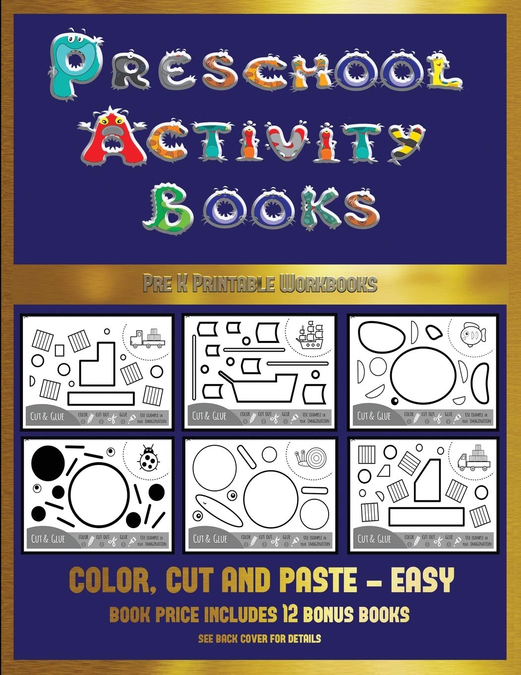 Pre K Printable Workbooks Preschool Activity Books Easy 40 Black ...