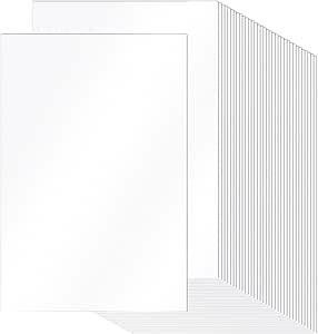 Amazon.com : 90 Sheets White Shimmer Pearlescent Cardstock 5" x 7"Thick ...