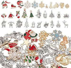 Amazon.com: HOBBIESAY 60Pcs Assorted Christmas Charms Bulk Tibetan ...