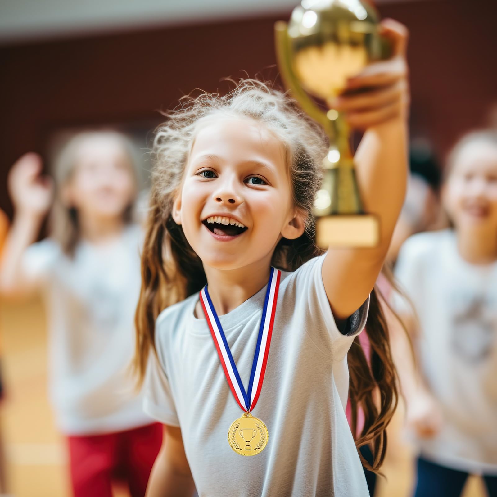 Snapklik.com : 72 Pieces Childrens Gold Plastic Winner Award Medals For ...