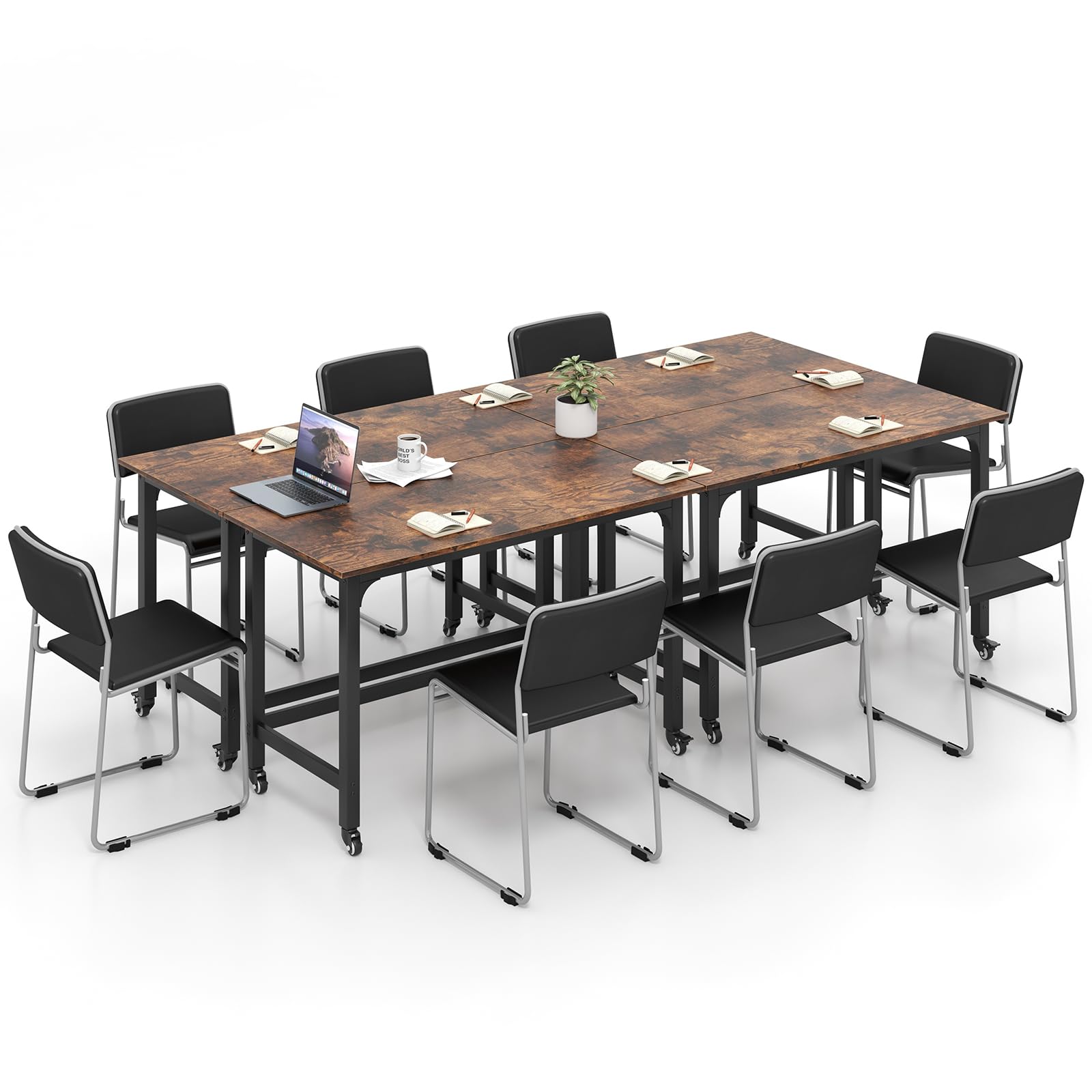 Amazon.com: GOFLAME 4ft Conference Table Set of 4, Mobile Home Computer ...