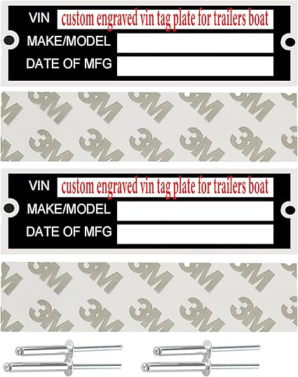 Amazon.com: Vin Tag,Custom Engraved Vin Plates for Trailers,Trailer Vin ...