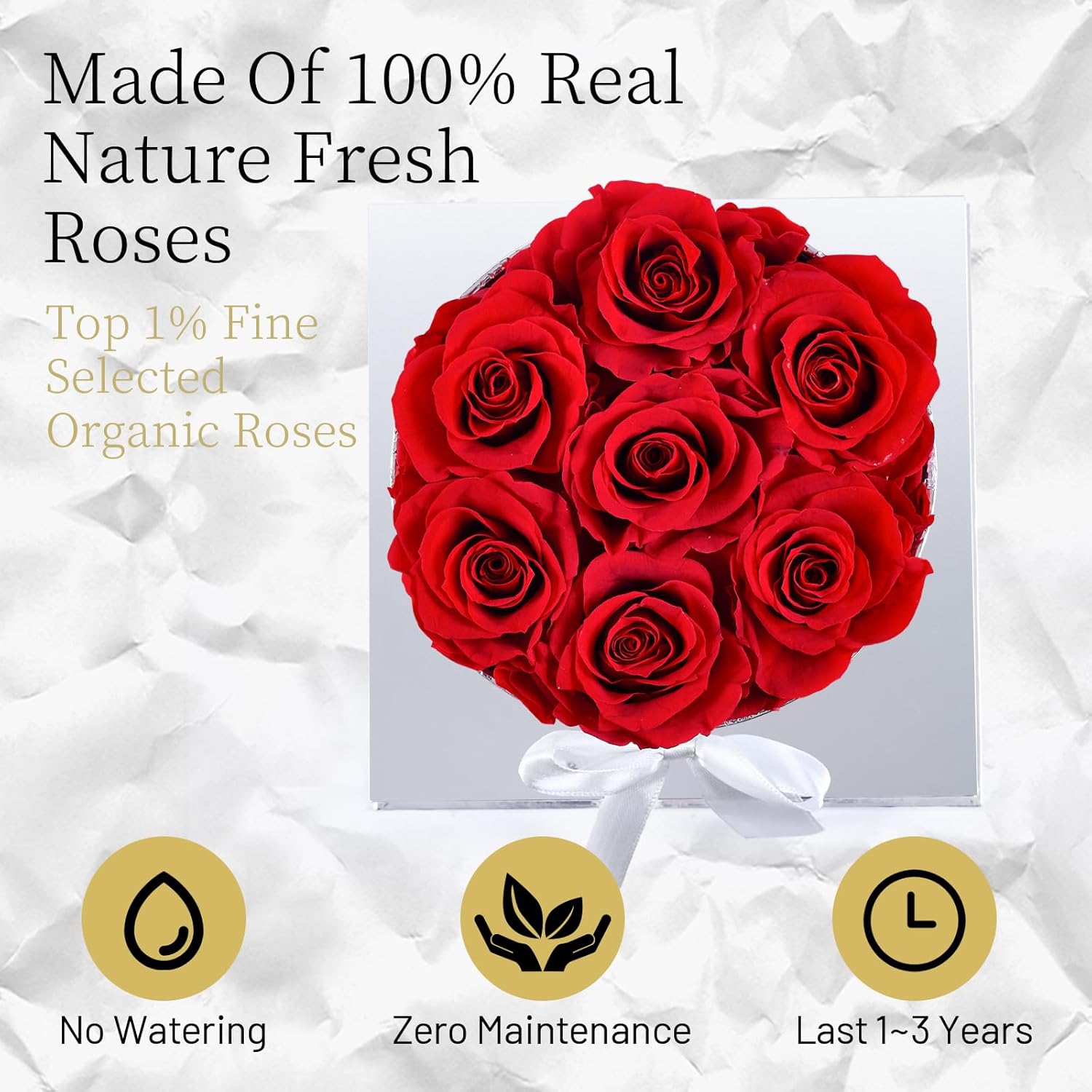 Rosas preservadas de 7 piezas en una caja para entrega Prime Forever ...