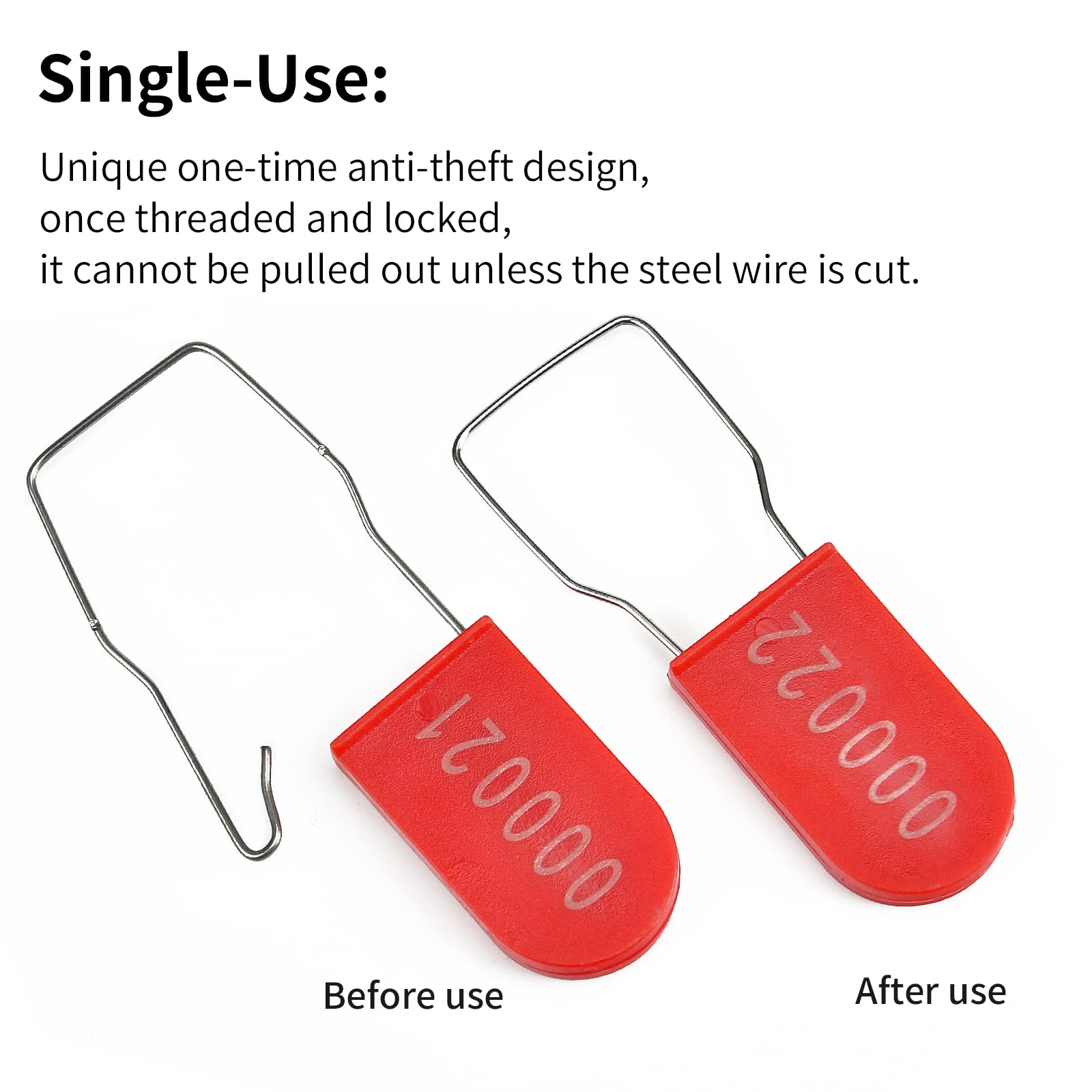 Snapklik.com : 100PCS Plastic Padlock Security Seals Metal Wire ...