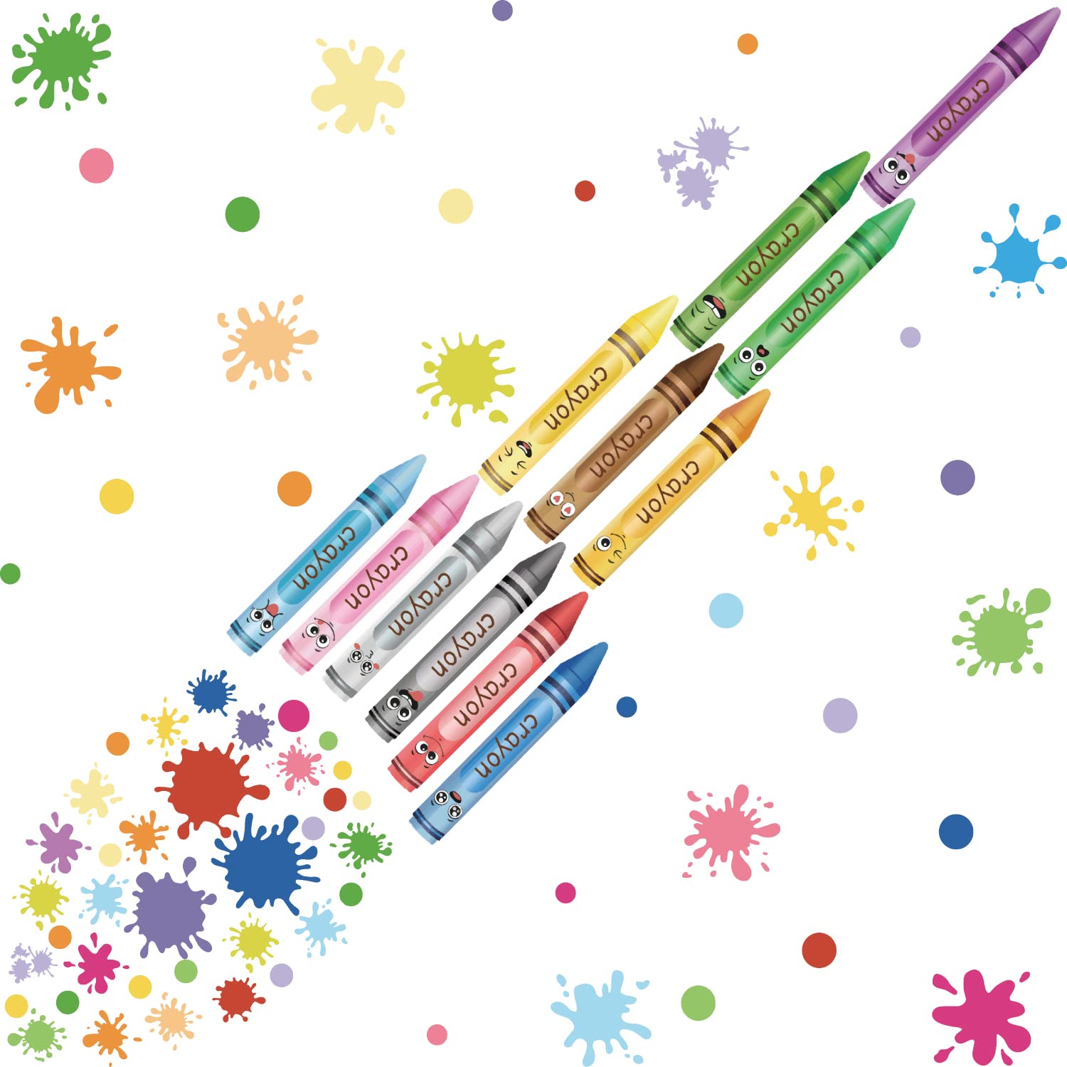 Buy Crayon Wall Decals Kids Wall Stickers Classroom Wall Decals Crayon ...