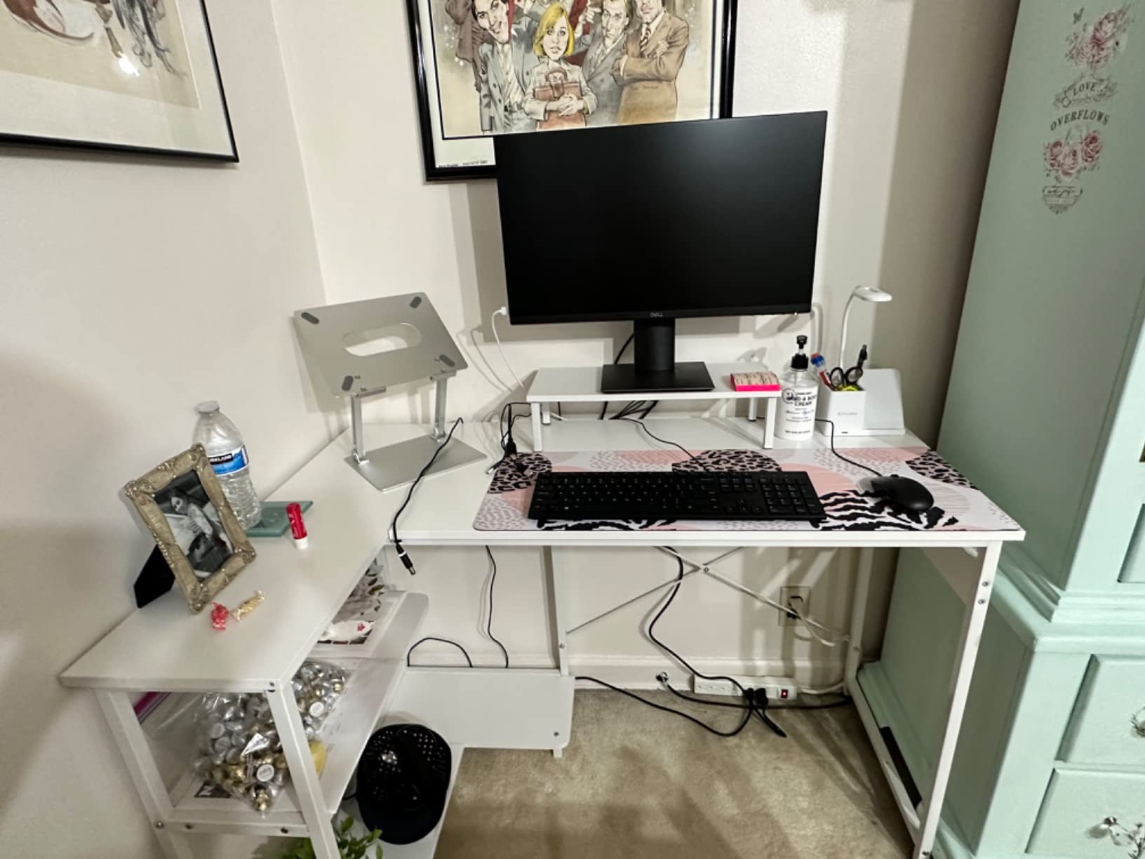 $20/mo - Finance L Shaped Desk with Storage Shelves, 47 inch Corner ...
