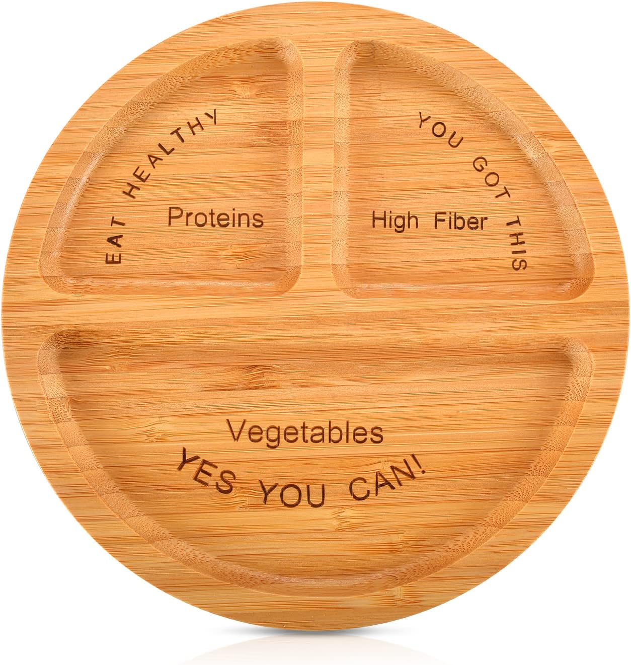 Amazon.com | DLUGOPIS Wood Portion Plate Bariatric Portion Control ...