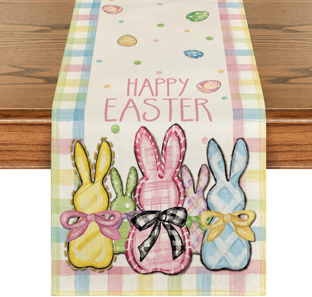 Amazon.com: Linen Easter Table Runner,Dresser Runner,2PCS Green and ...