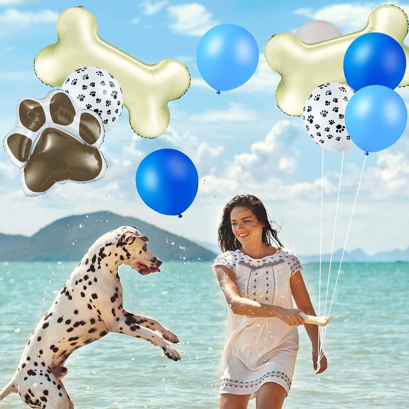 Dog Party Decorations 46 Pcs Dog Themed Balloon Decoration Set With Paw ...