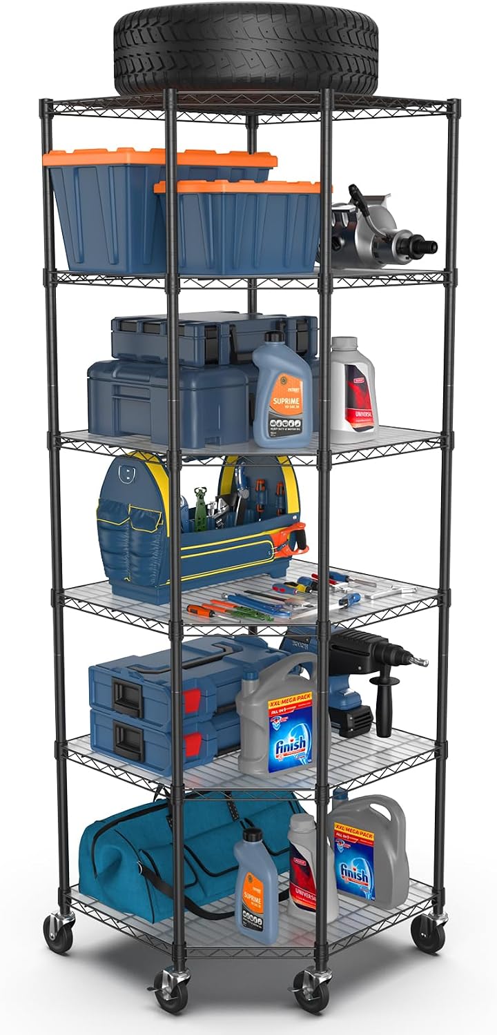 Amazon.com: 6 Tier NSF Pentagonal Corner Wire Shelf Shelving, 27 x 27 x ...