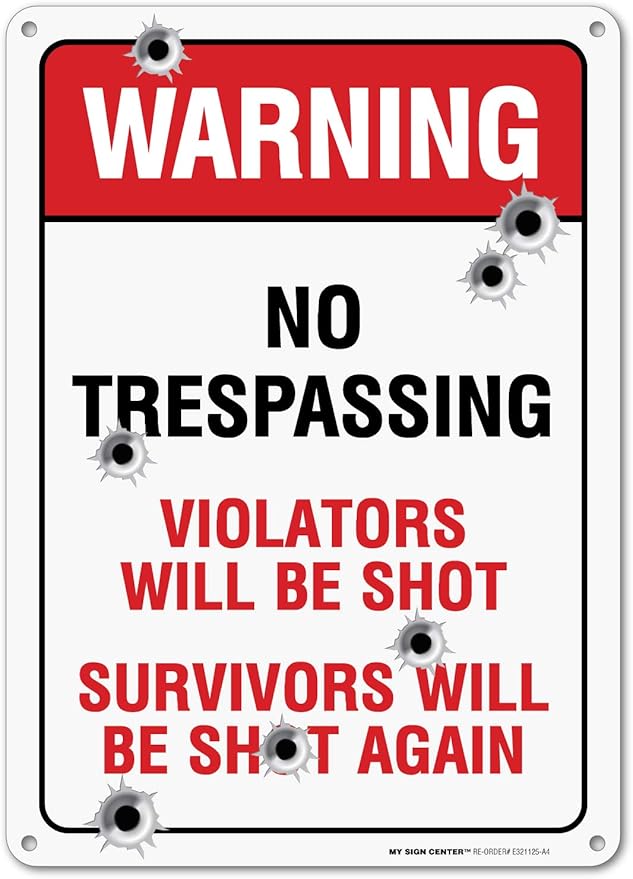 Amazon.com: Warning No Trespassing Violators Will Be Shot Survivors ...