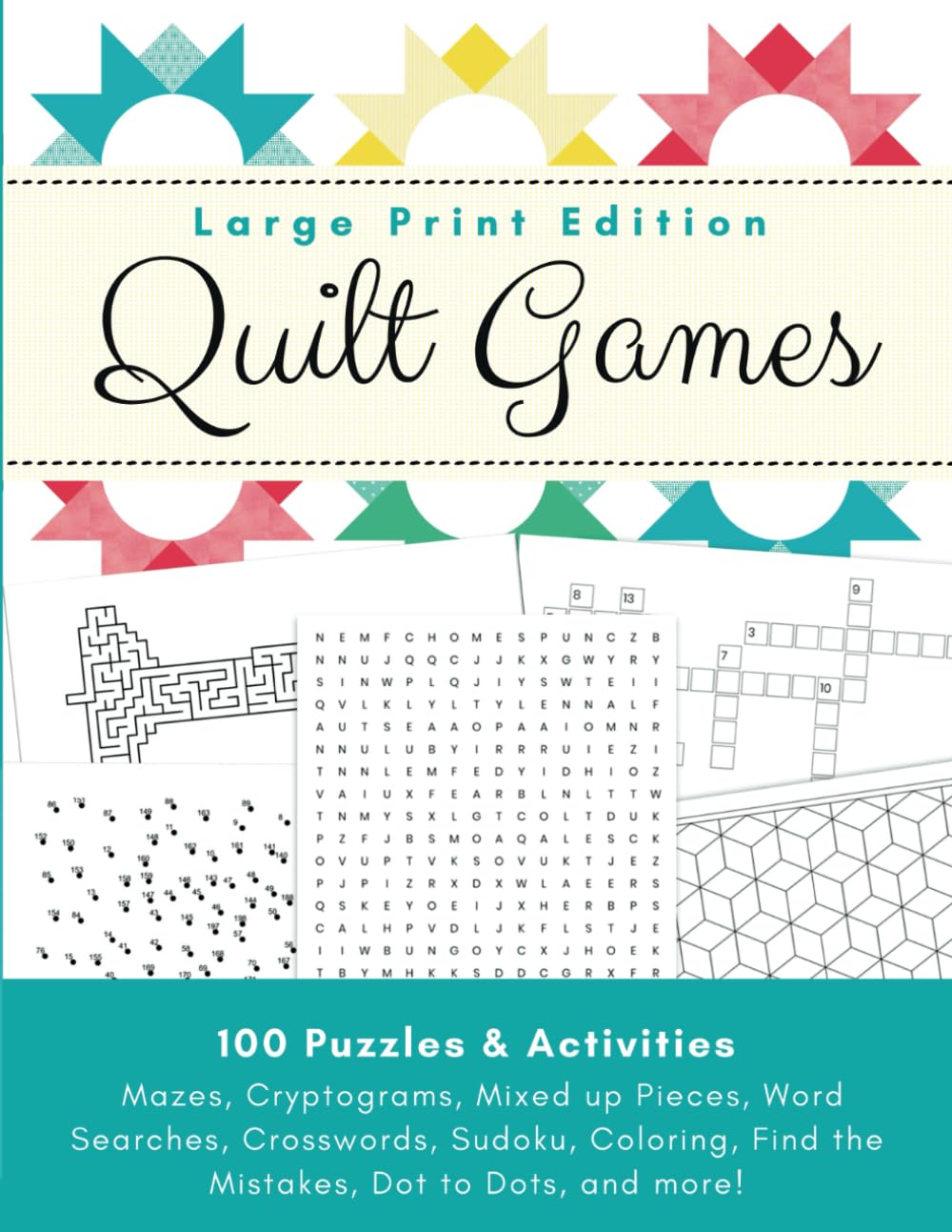 Quilt Games: Large Print Edition - 100 Puzzles and Activities: Barn ...