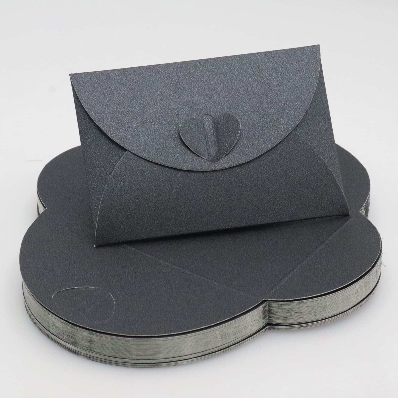 Snapklik.com : 32pcs Heart Clasp Mini Envelopes, Black Cute Tiny ...
