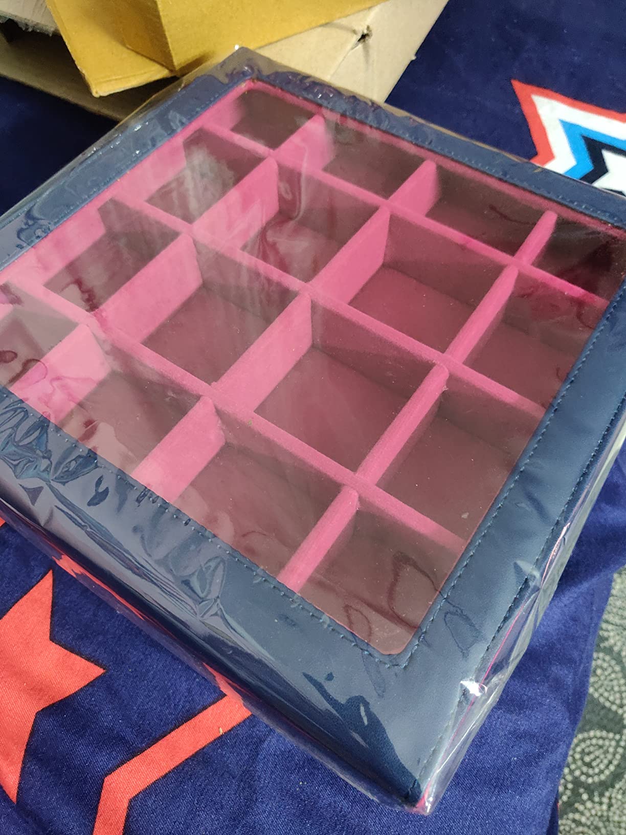 essart sarvika PU Leather Double Story Jewellery Box with glass ...