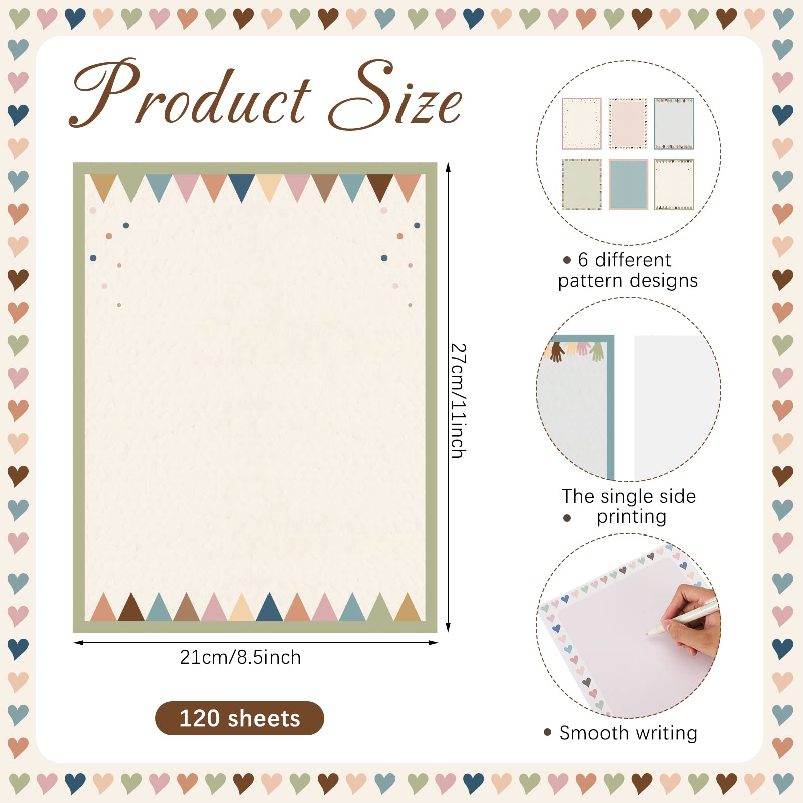 Snapklik.com : Crtiin 120 Sheets Stationery Paper Decorative Printer 8. ...