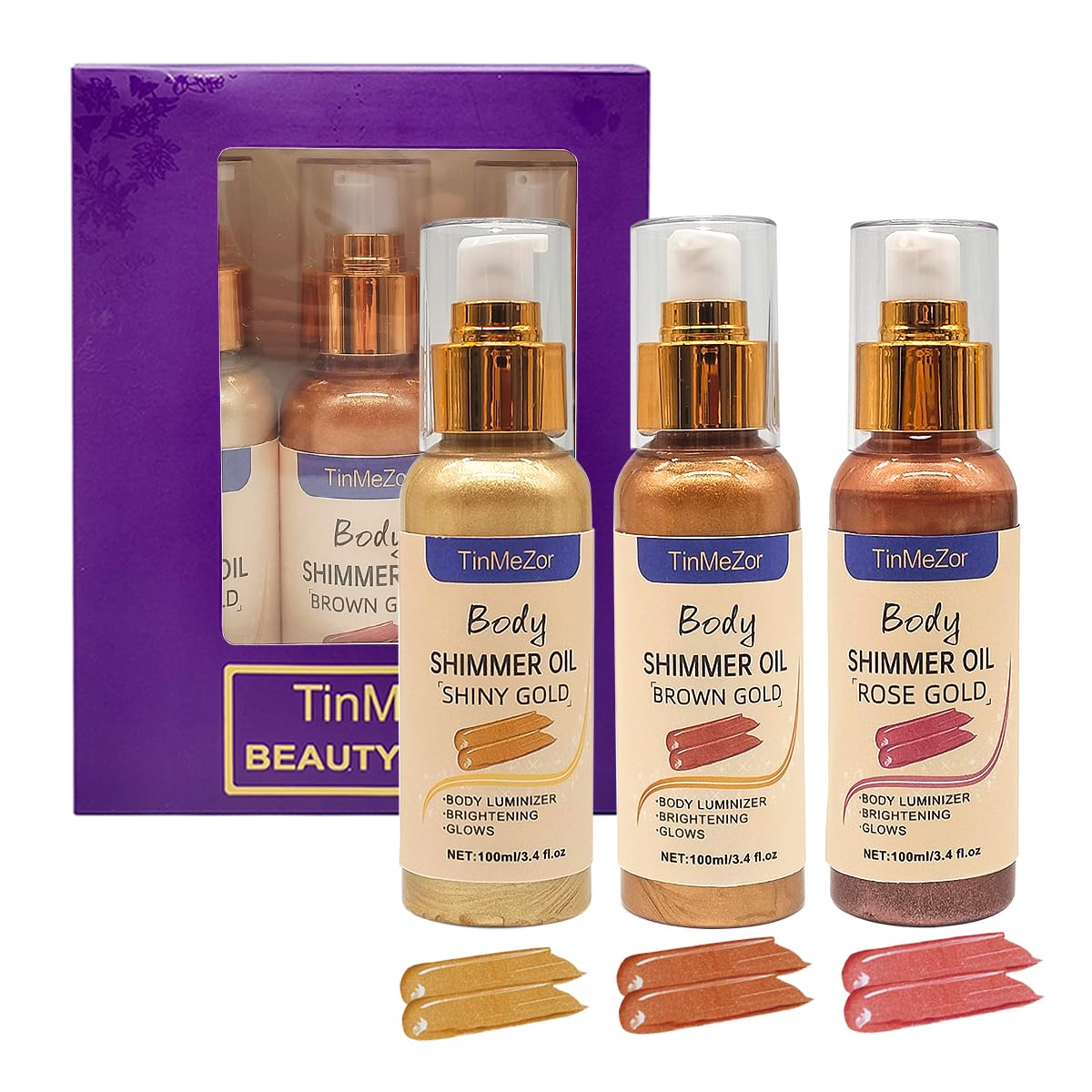 Amazon.com: Body Shimmer Lotion,Shimmer Body Oil,Highlighter, Glitter ...