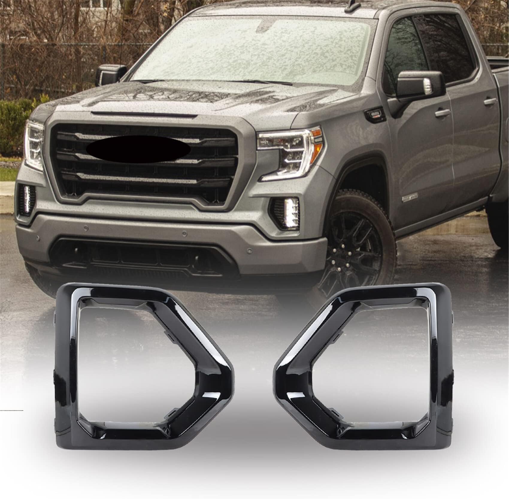 Amazon.com: labwork Front Bumper Fog Light Outer Bezel Cover Black ...