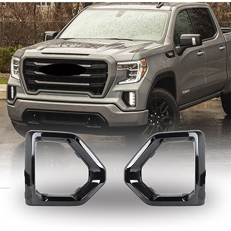 Amazon.com: labwork Front Bumper Fog Light Outer Bezel Cover Black ...