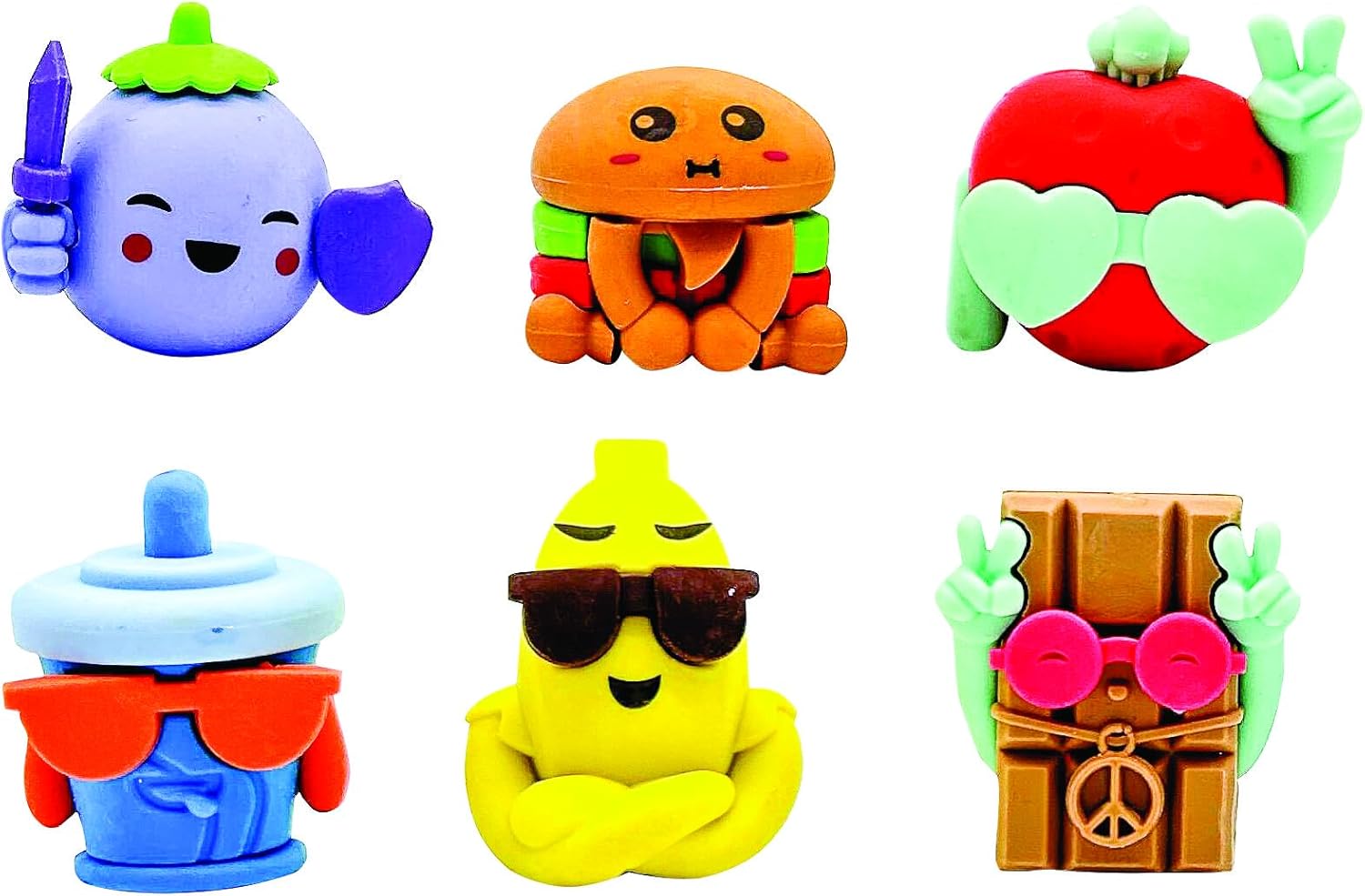 Amazon.com: Raymond Geddes 3D Eraser Toppers (48 per Bag) - Snack ...