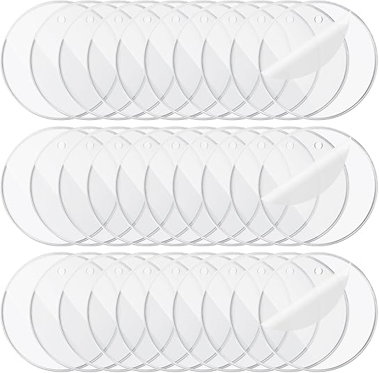 Amazon.com: Ymapinc 40Pcs Acrylic Clear Blanks, 2 Inch Flat Circle ...