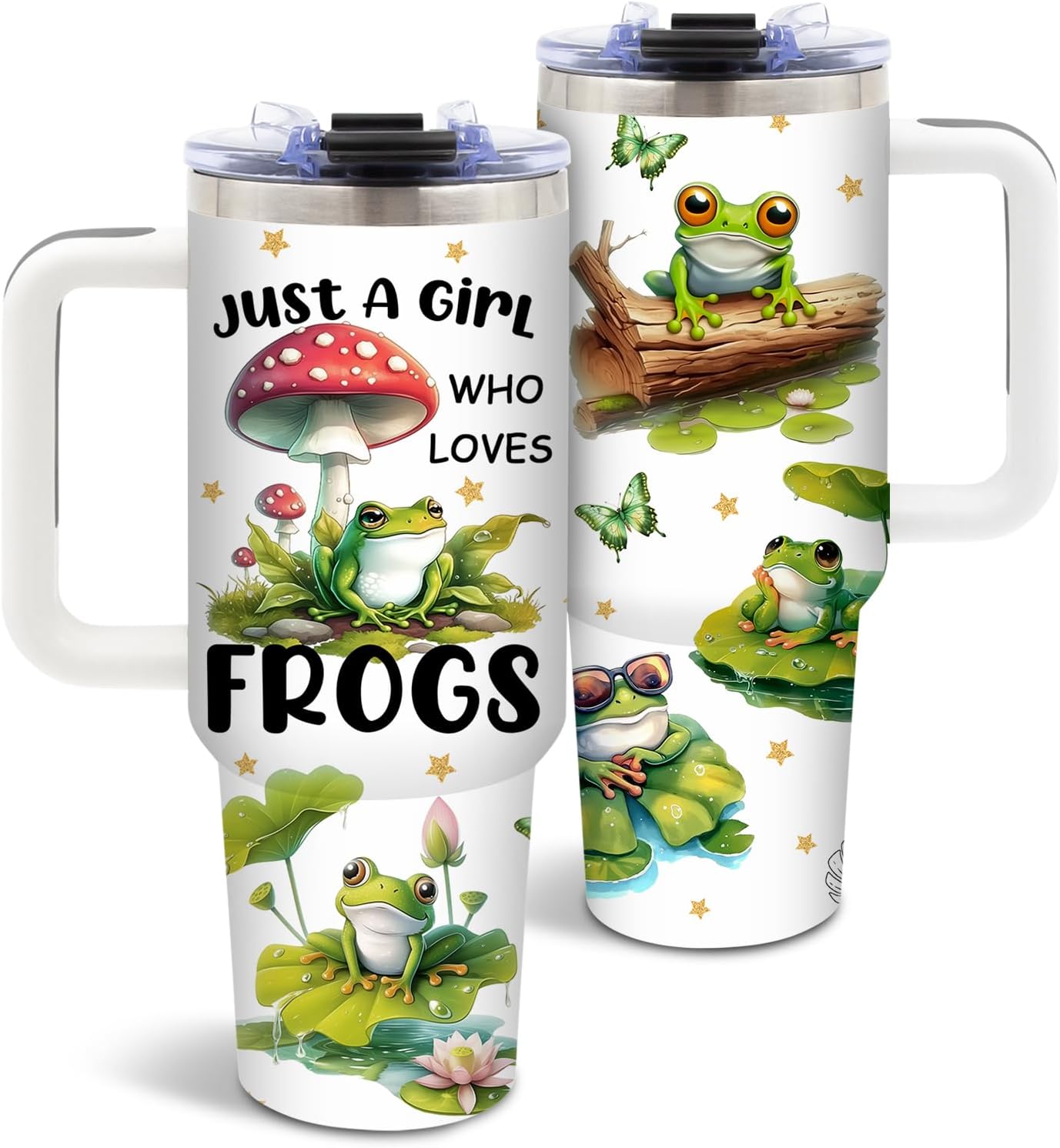 Amazon.com | Gifts For Frog Lover - Frog Tumbler With Lid and Straw 40 ...