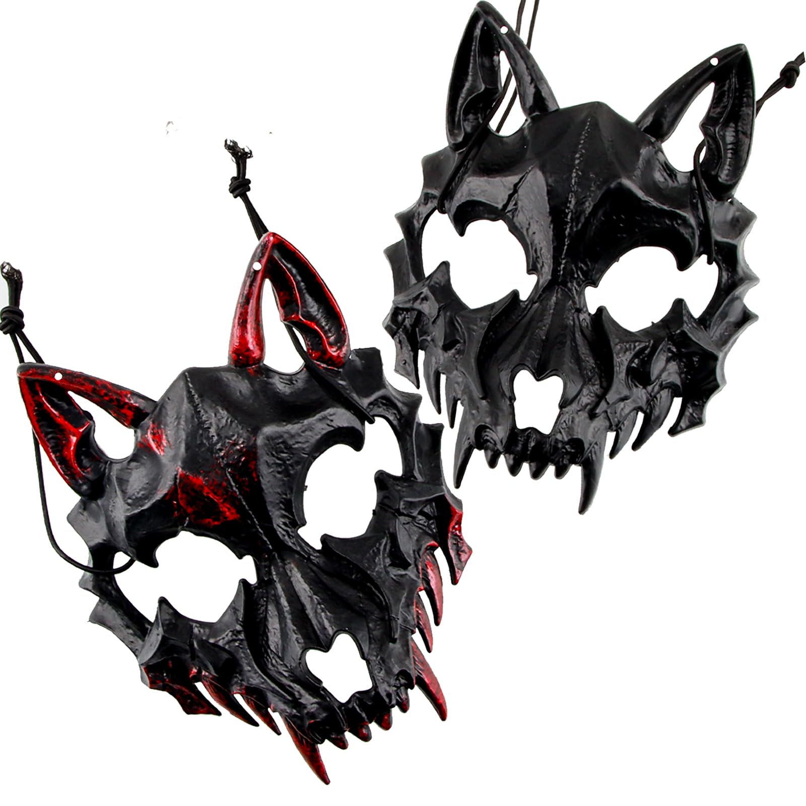 badaren Masque Halloween, 2 Pièces Masque Loup, Therian Mask, Masque ...
