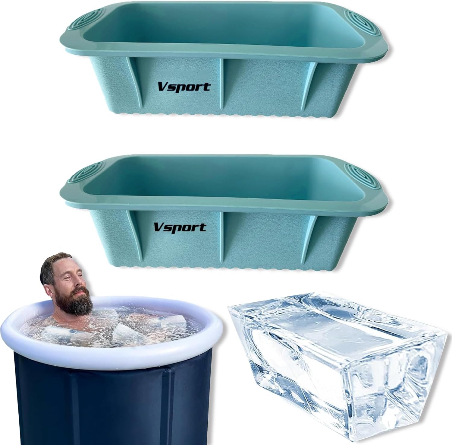 Amazon.com: 2 Pack New Extra Large Ice Mold - Total 5 lbs Ice Cubes for ...