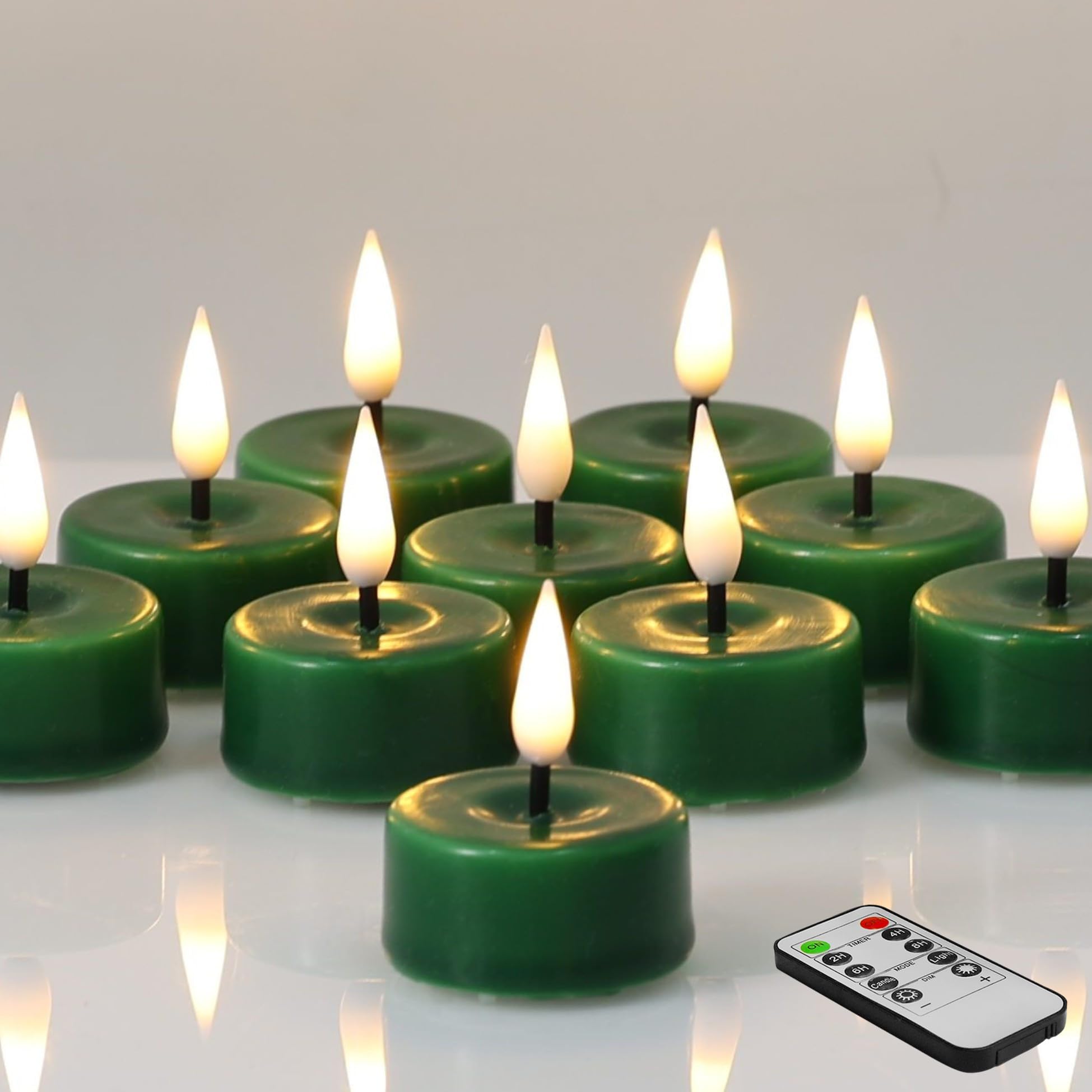 Amazon.com: Eywamage Green Flameless Wax Tealights with Remote ...