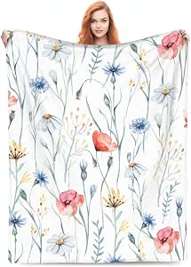 Amazon.com: Wildflowers Floral Throw Blanket for Girls Women Colorful ...