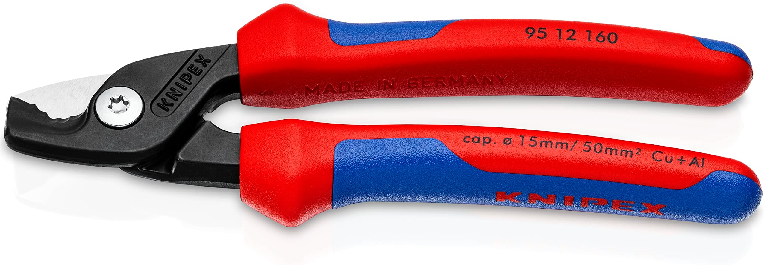 Knipex Cable Shears with opening spring chrome-plated, insulated with ...