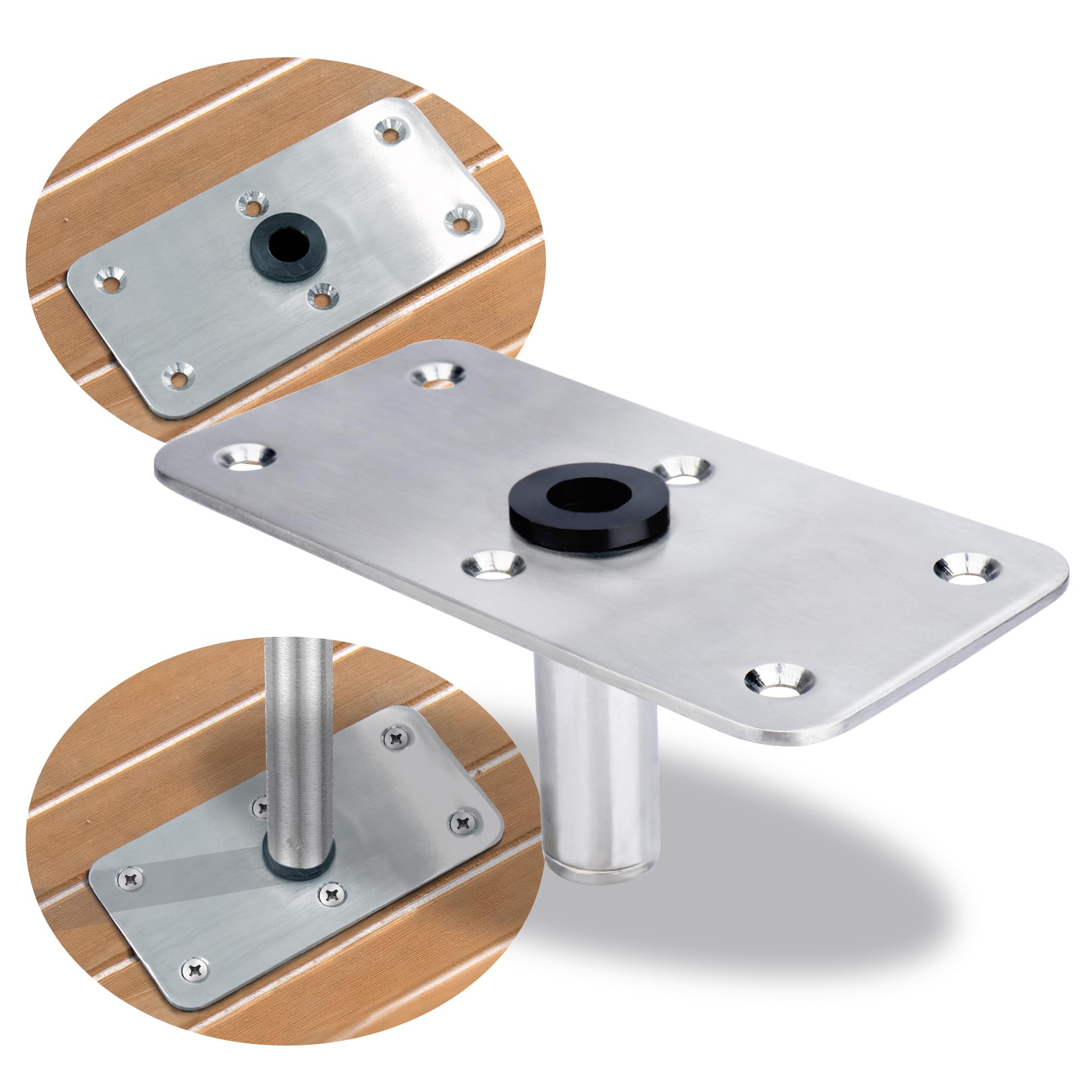 Snapklik.com : Boat Seat Base 8" X 4",Stainless Steel Jon Bass Boat ...