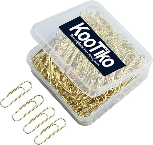 Amazon.com : Gold Cute Paper Clips Small, 300 Pcs Smooth Stainless ...
