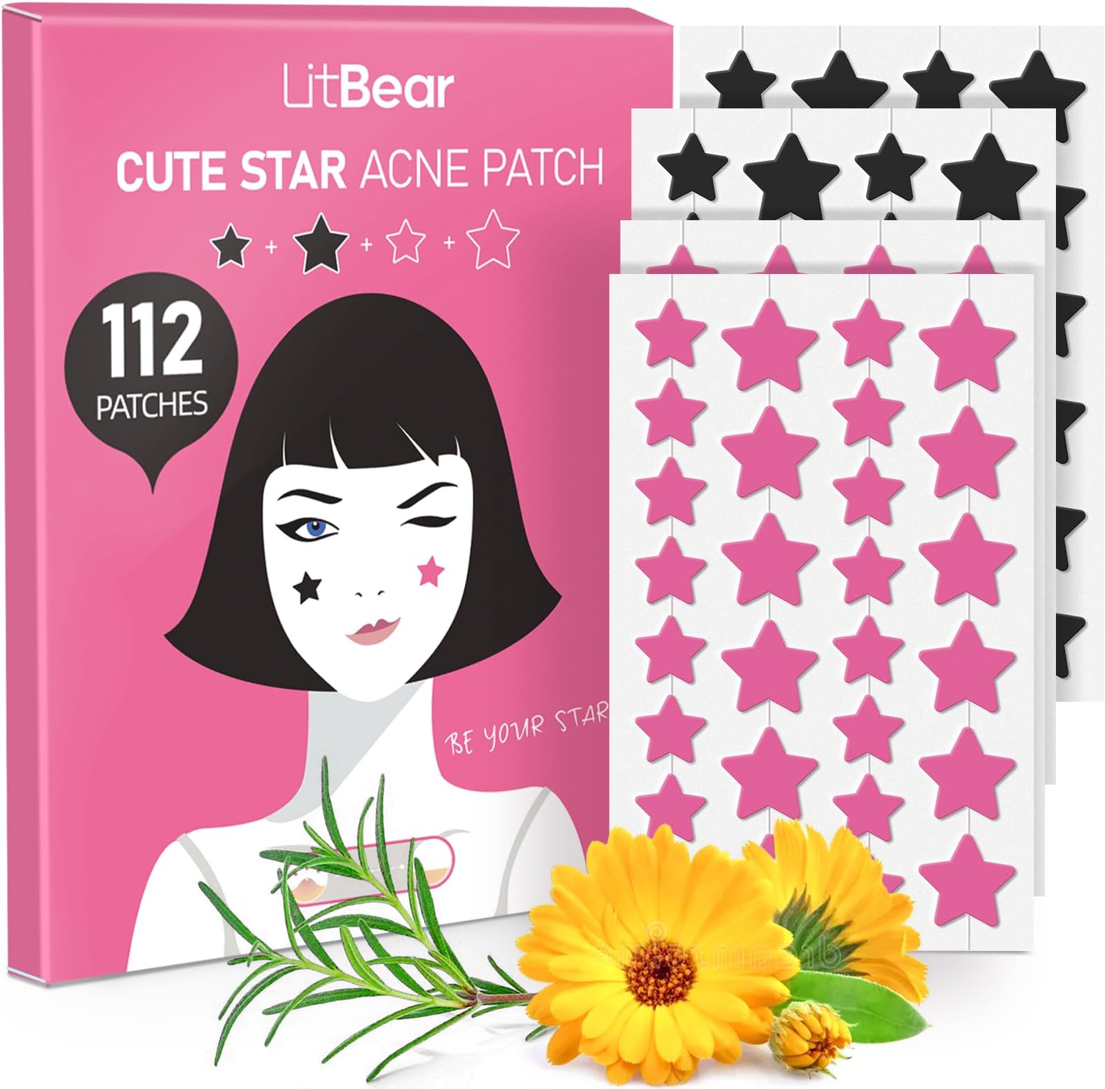 Amazon.com: LitBear Acne Pimple Patches- Day and Night 4 Sizes 360 Dots ...