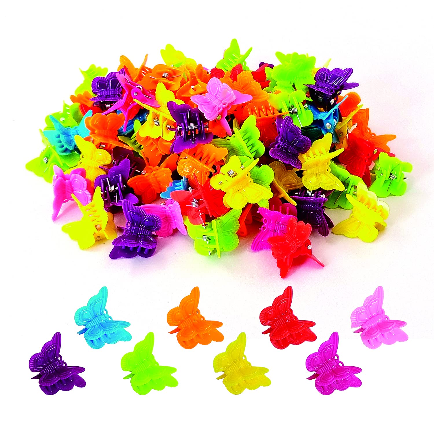 Amazon.com : 100 Packs Beautiful Butterfly Hair Clips, Beautiful Mini ...