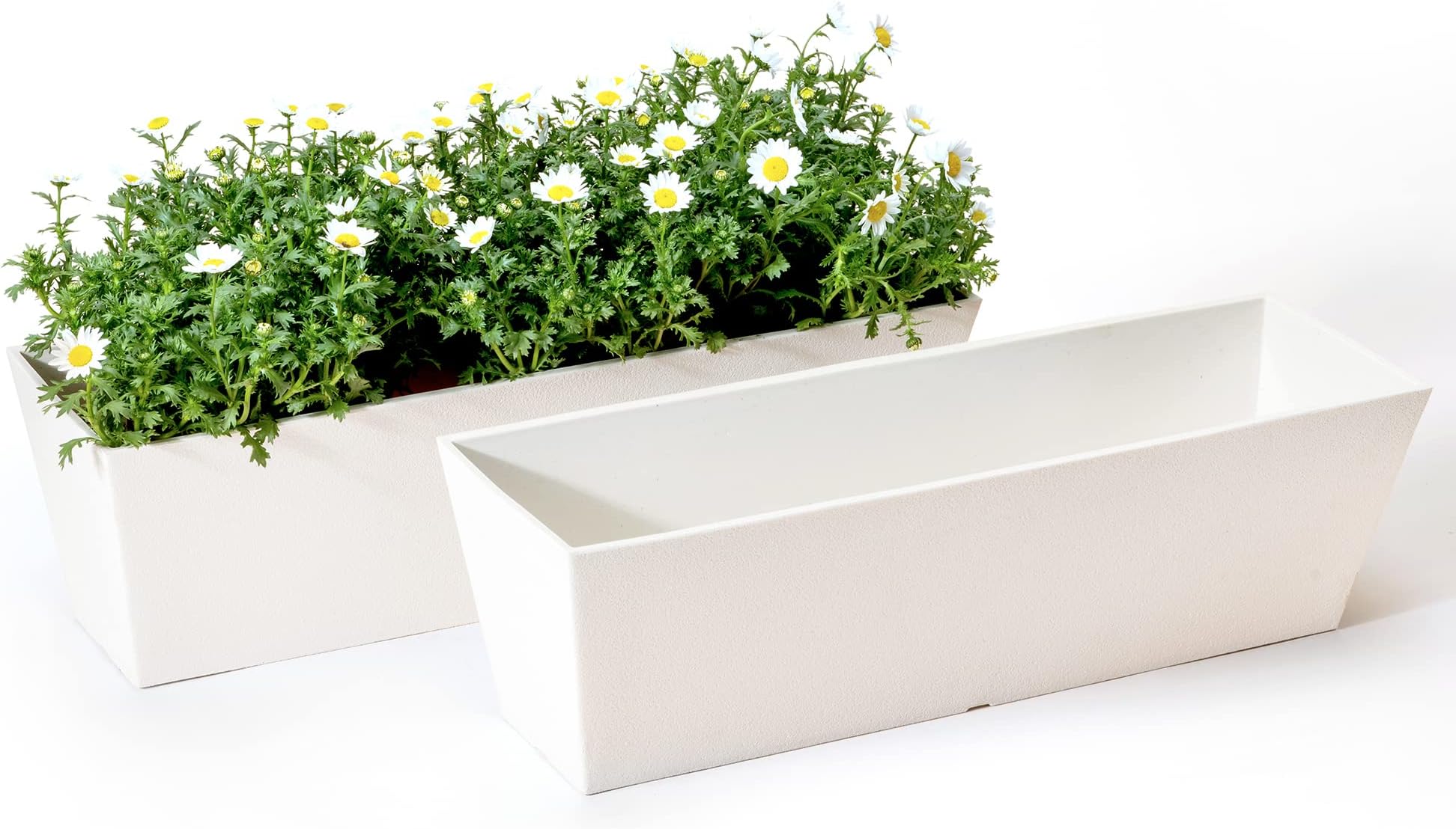 Amazon.com : Countryside Flower Box Planter - 18 Inch White : Plastic ...