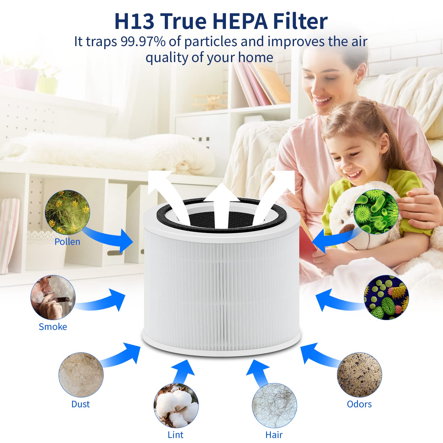 Snapklik.com : LUYWOFN Core 300 H13 Ture HEPA Replacement Filter For ...