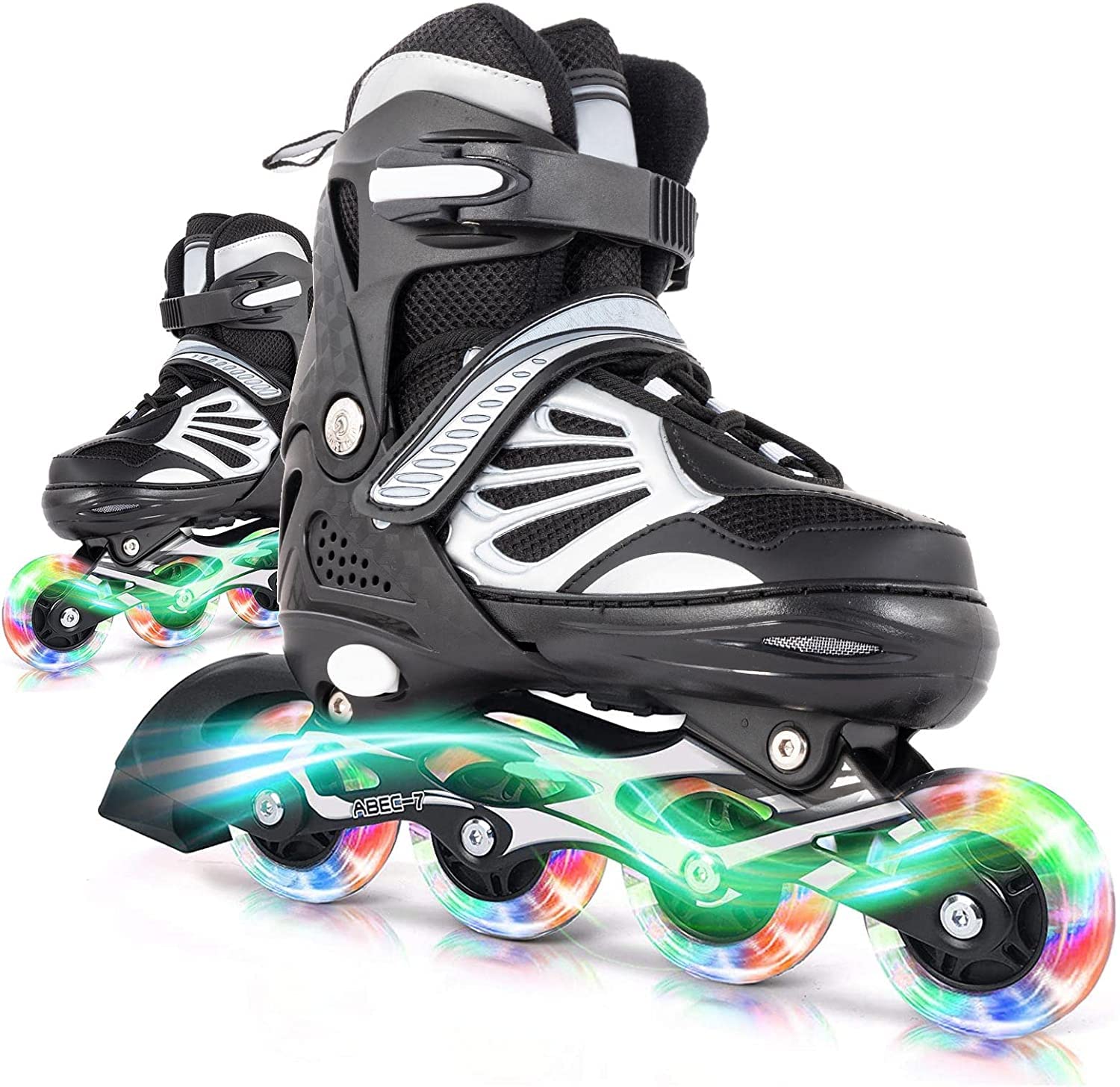 ENJOY Inline Skates with PU Flashing Wheel Aluminum Body in-Line Skates ...