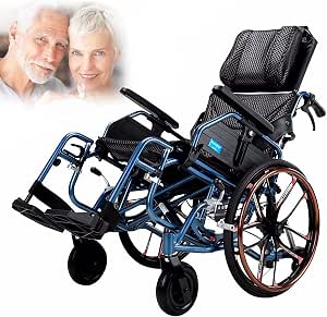 Amazon.com: Reclining Wheelchair with High Back & Removable Headrest ...