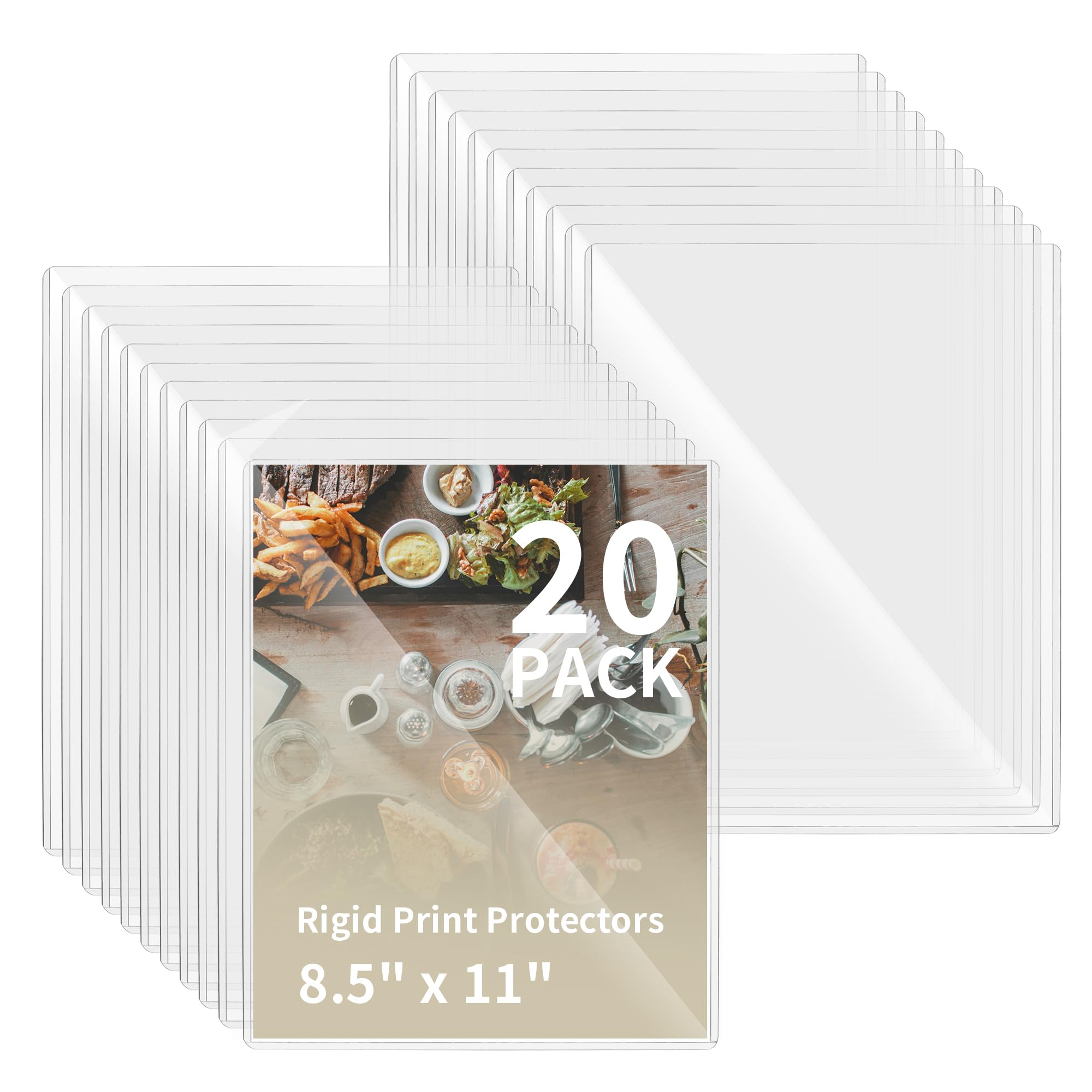 Amazon.com : 20 Pack 8.5" x 11" Hard Plastic Sheet Protectors, Rigid ...