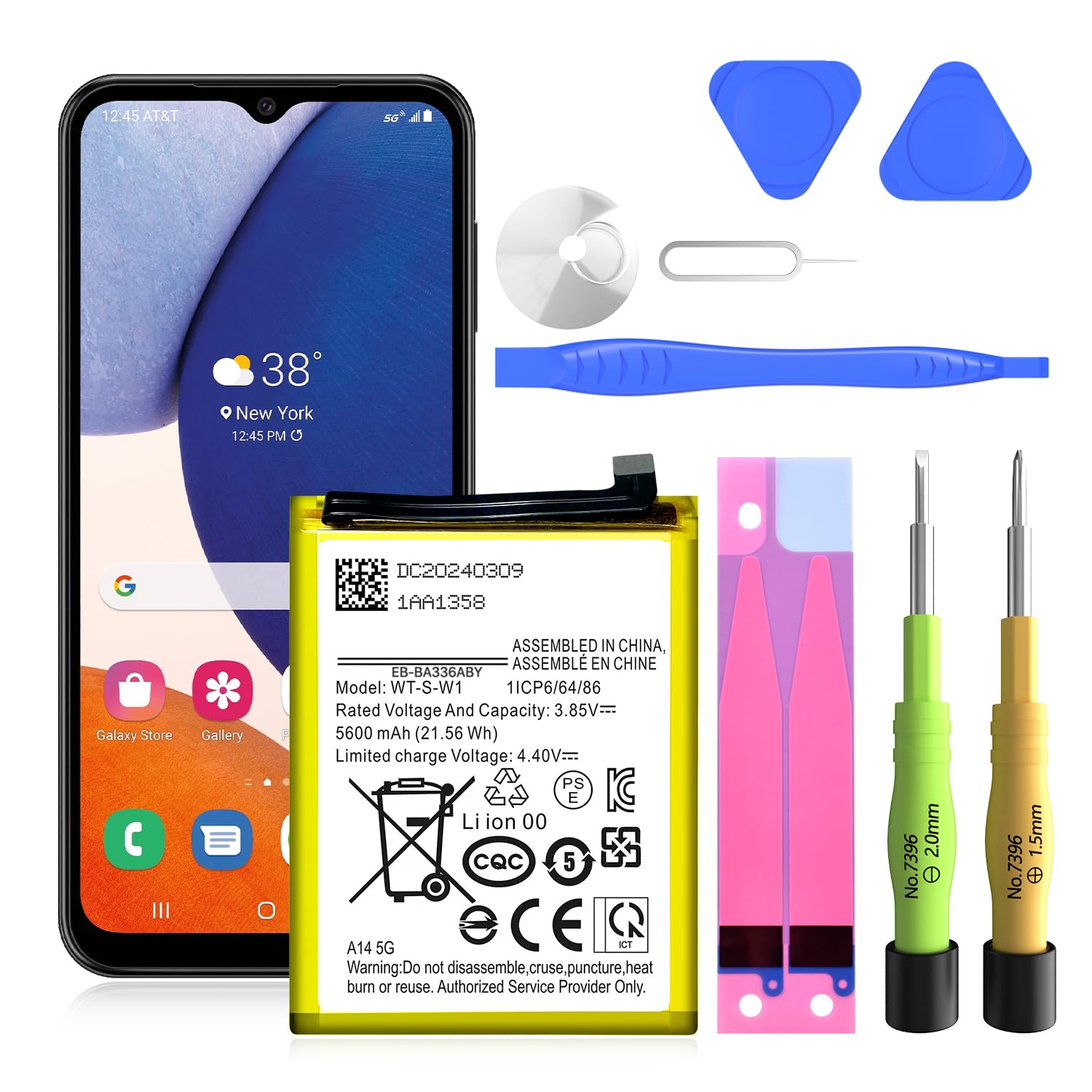 Amazon.com: Battery for Samsung Galaxy A14, 5600mAh Upgraded High ...