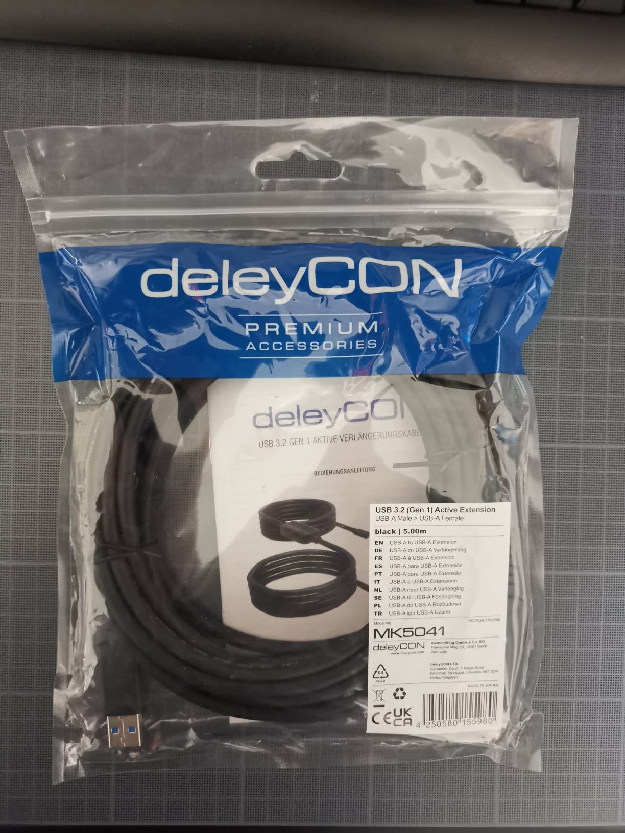 deleyCON 10m Rallonge USB Active avec Amplification du Signal USB 3.2 ...