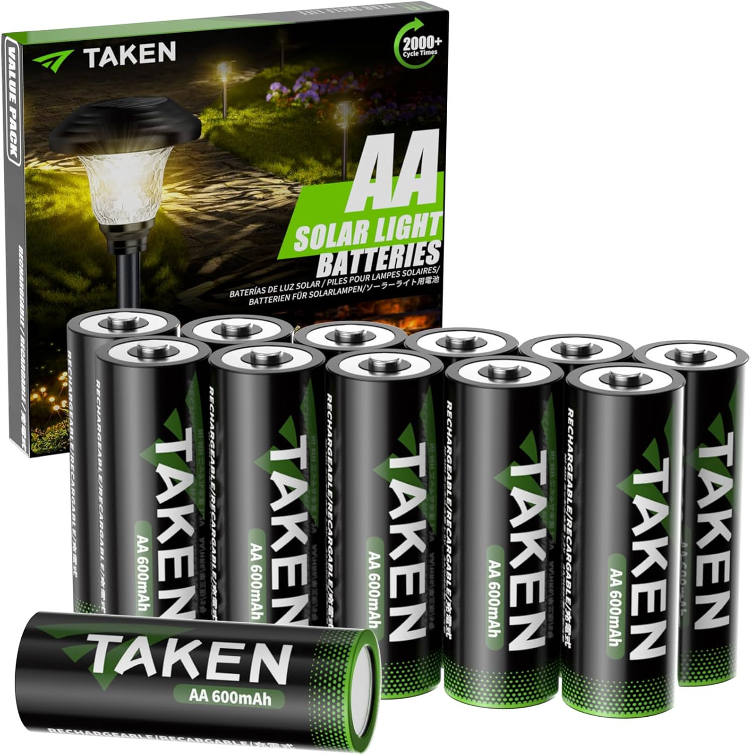 Amazon.com: Taken 12-Pack Rechargeable AA NiMH High-Capacity Batteries ...