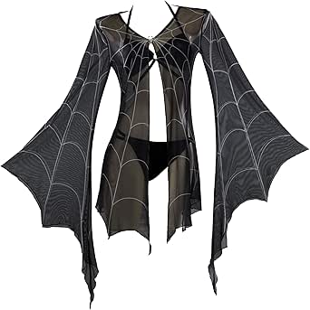 MEOWCOS Womens Bathing Suit Cover Up Gothic Beach Swimsuit Cover Up ...