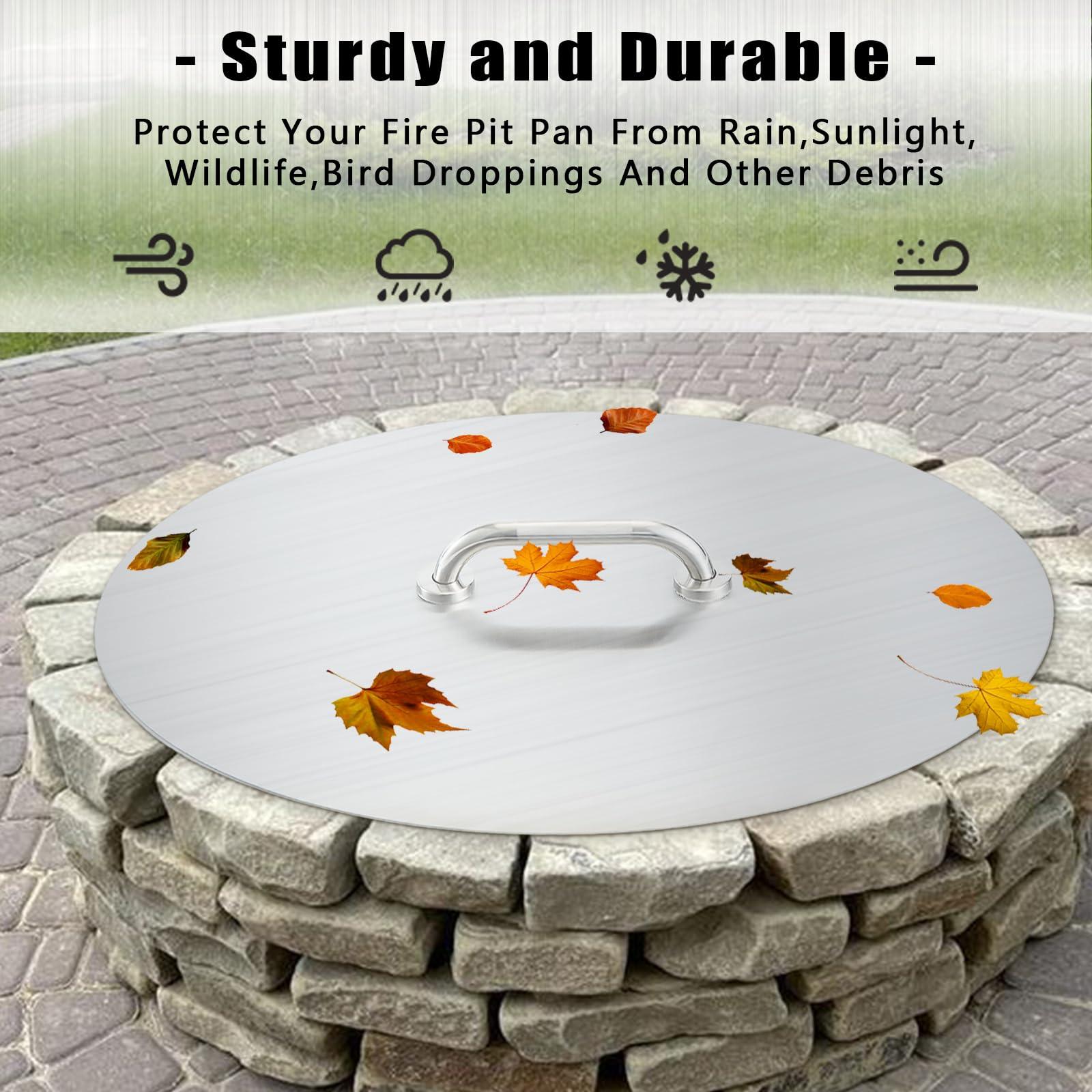 Snapklik.com : Fire Pit Lid Round 20" Fire Pit Ring Cover 1.5mm Thick ...
