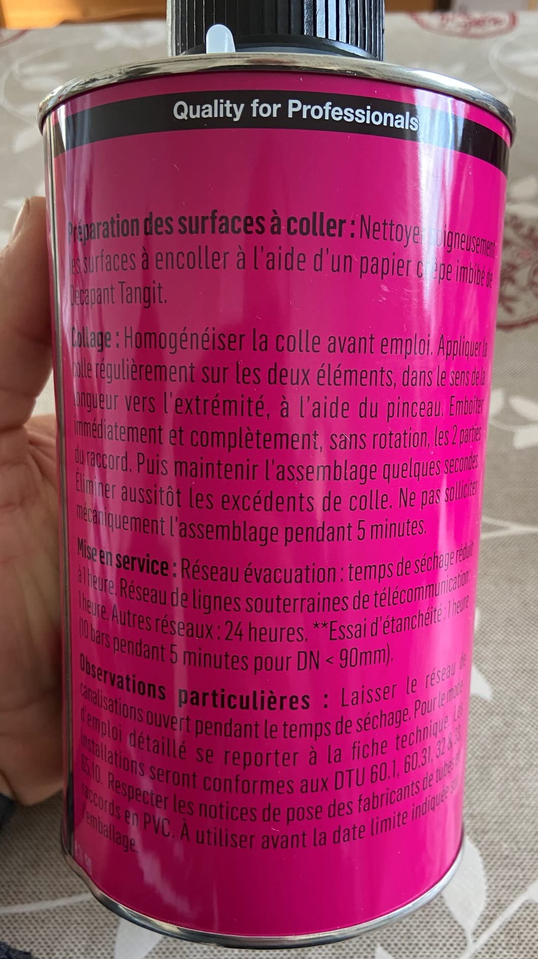 TANGIT Colle PVC U Eau Non Potable, colle pour tuyaux en PVC rigide ...