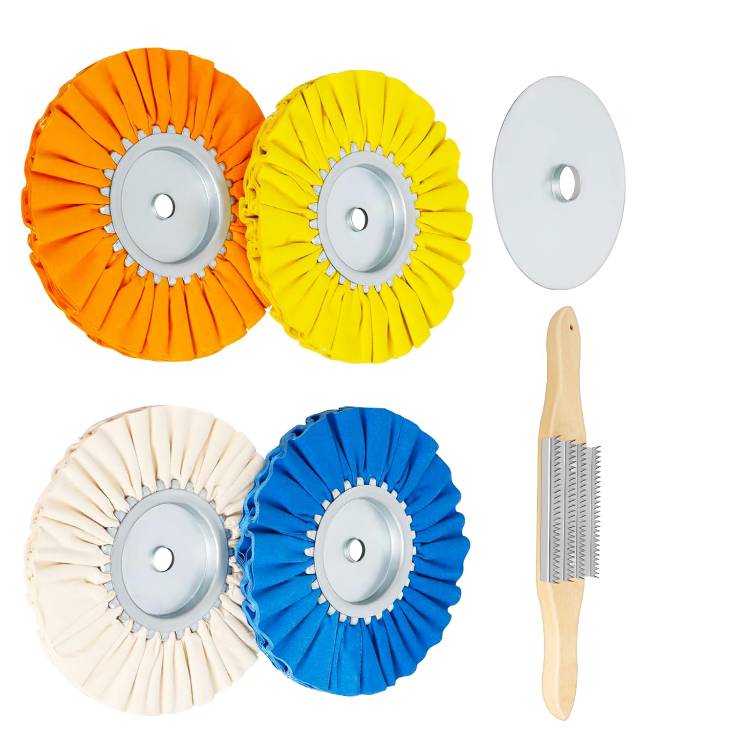 Snapklik.com : 8 Airway Buffing Wheel Kit, 6 Pcs Aluminum Wheel Polishing Kit In Diameter 5/8 ...