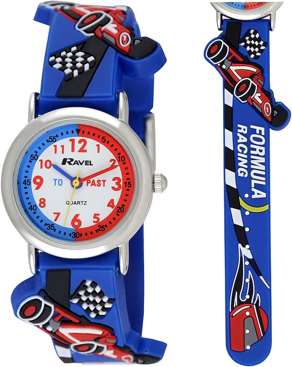 Ravel Children's 3D Blue Racing Car Time Teacher Watch : Amazon.co.uk ...