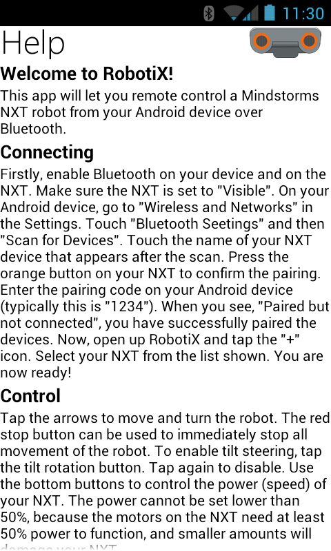RobotiX Mindstorms NXT Remote - App on Amazon Appstore