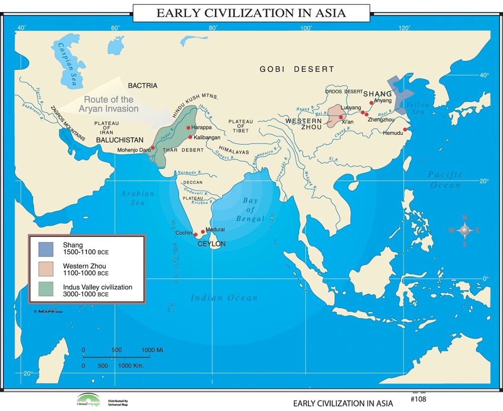 Early Civilizations Asia (World History Wall Maps): Kappa Map Group ...